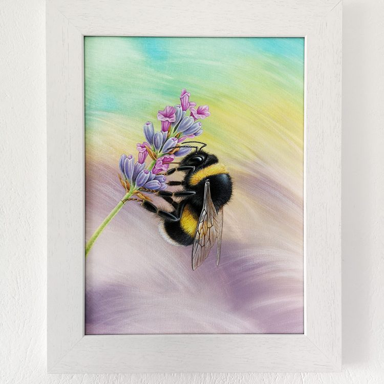 Original Bumblebee Painting - Han Painted Insect Wall Art