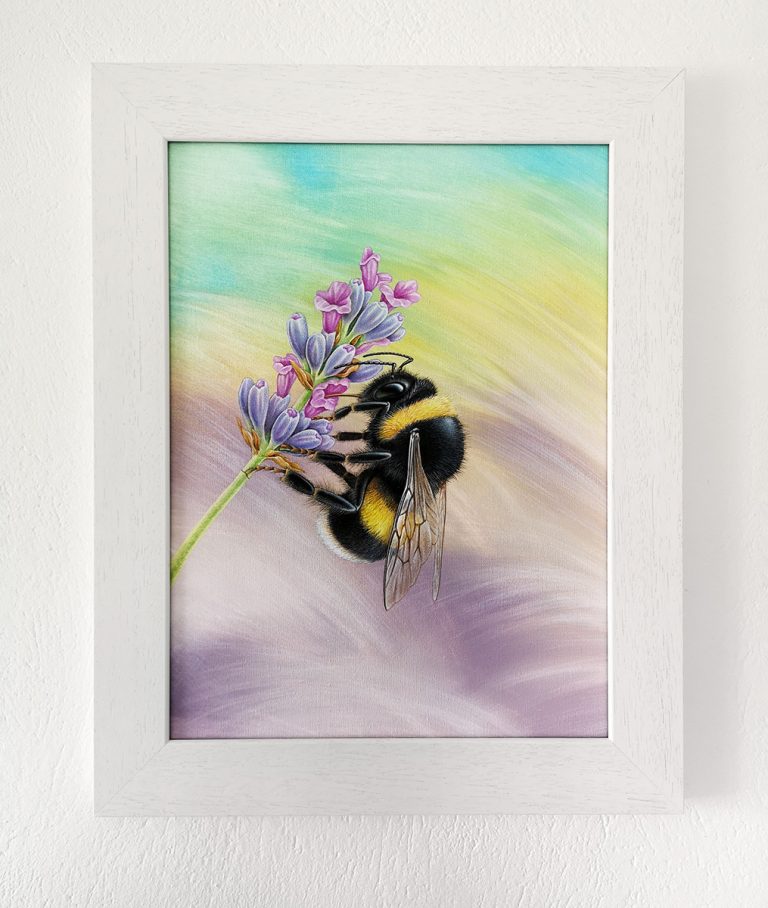 Original Bumblebee Painting - Han Painted Insect Wall Art